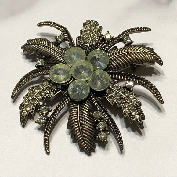 Jewelry | Vintage Coconut Tree Palm Leaves Weathered Gold Tone ...